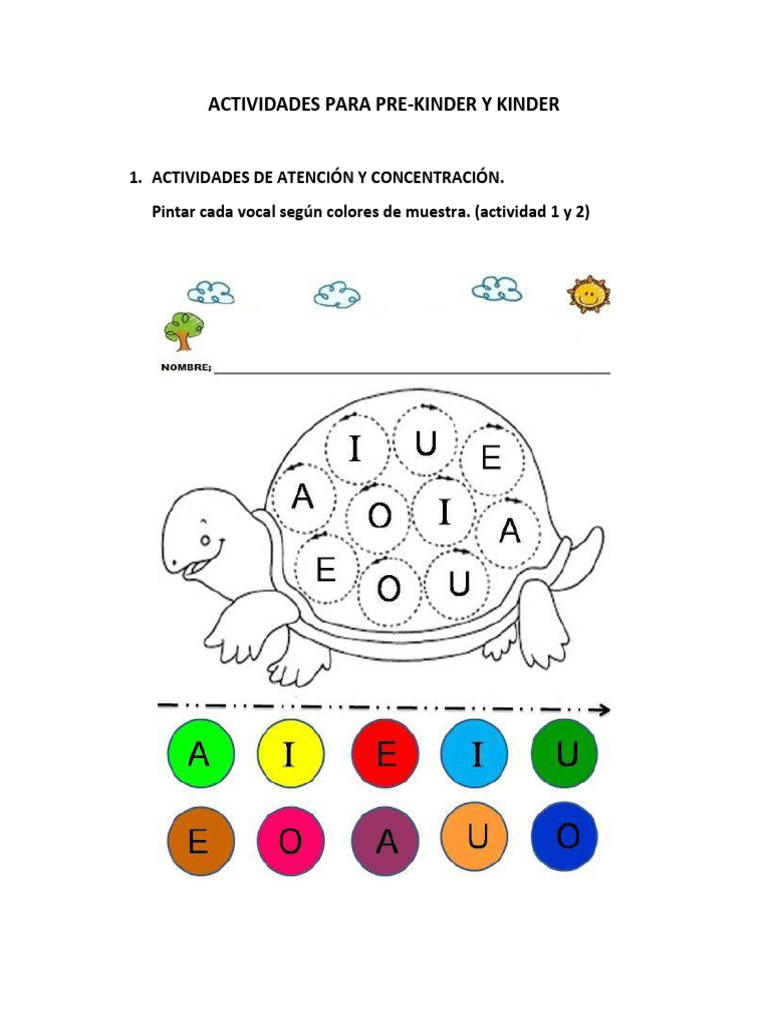 Actividades Pre-Kinder y Kinder | PDF