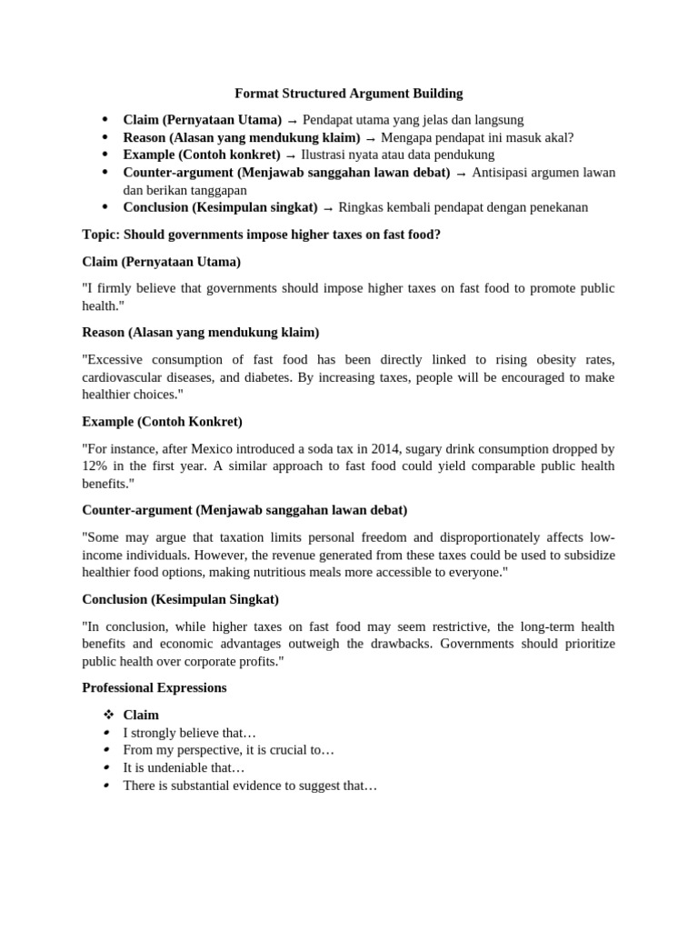 Format Structured Argument Building | PDF | Taxes | Employee Retention