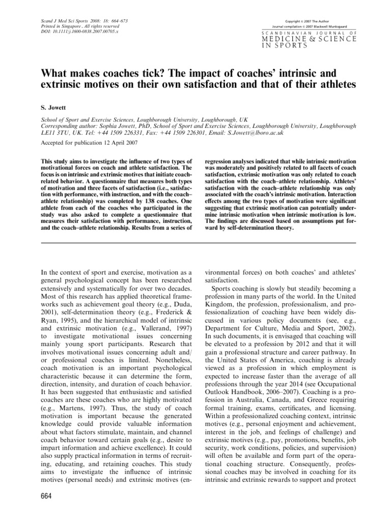 What Makes Coaches Tick The Impact of Co | PDF | Motivation | Motivational