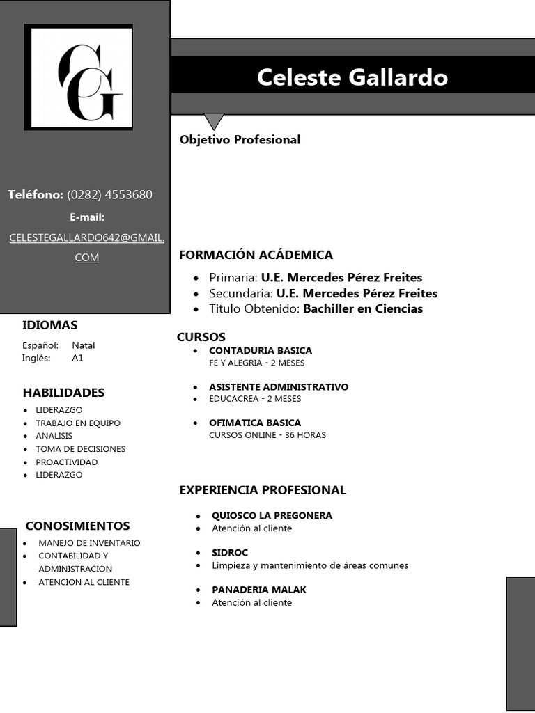 Celeste Gallardo CURRICULUM | PDF