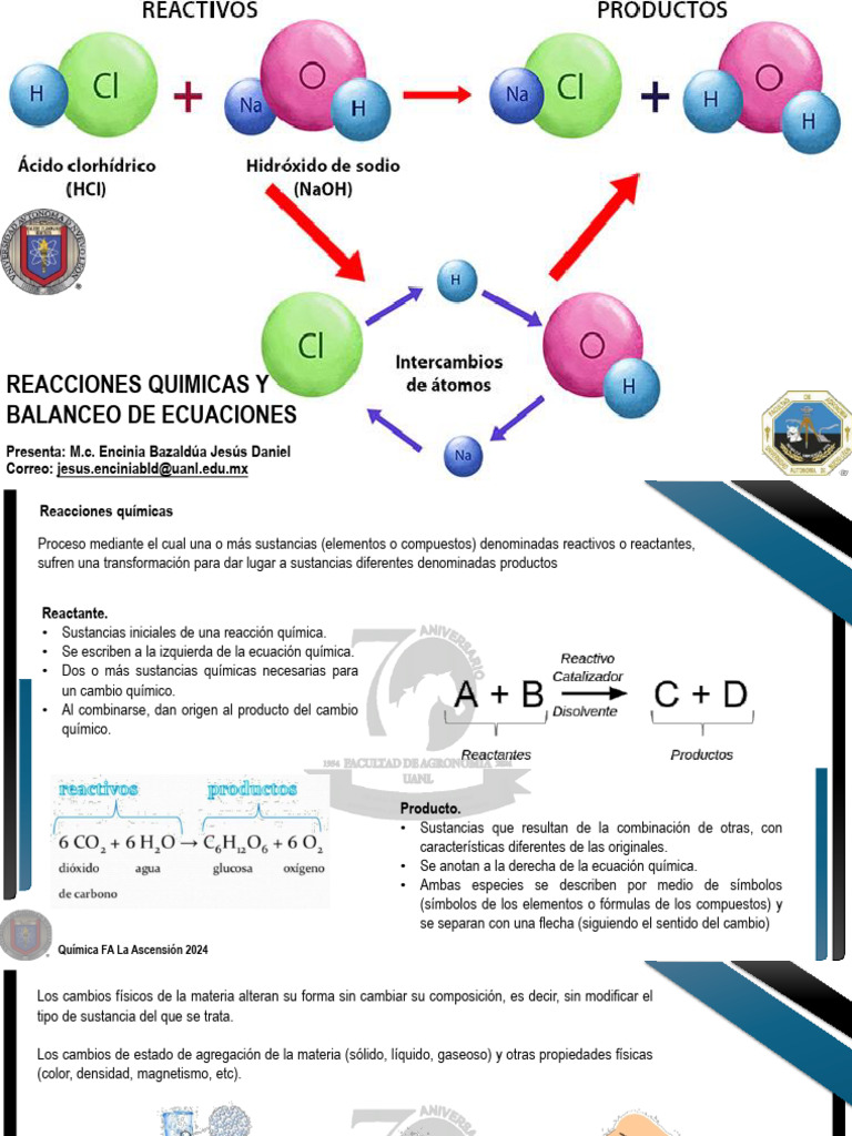 Reacciones Quimicas y Balanceo de Ecuaciones | PDF | Redox | Reacciones ...