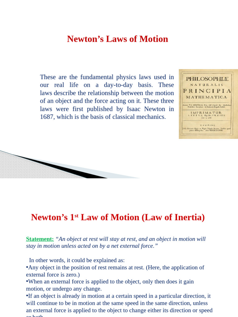 Newton's Laws of Motion Explained | PDF | Force | Inertia