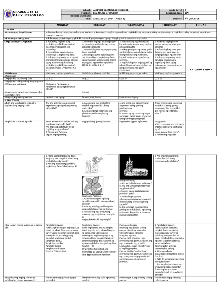 DLL Epp 5 q3 w4 | PDF