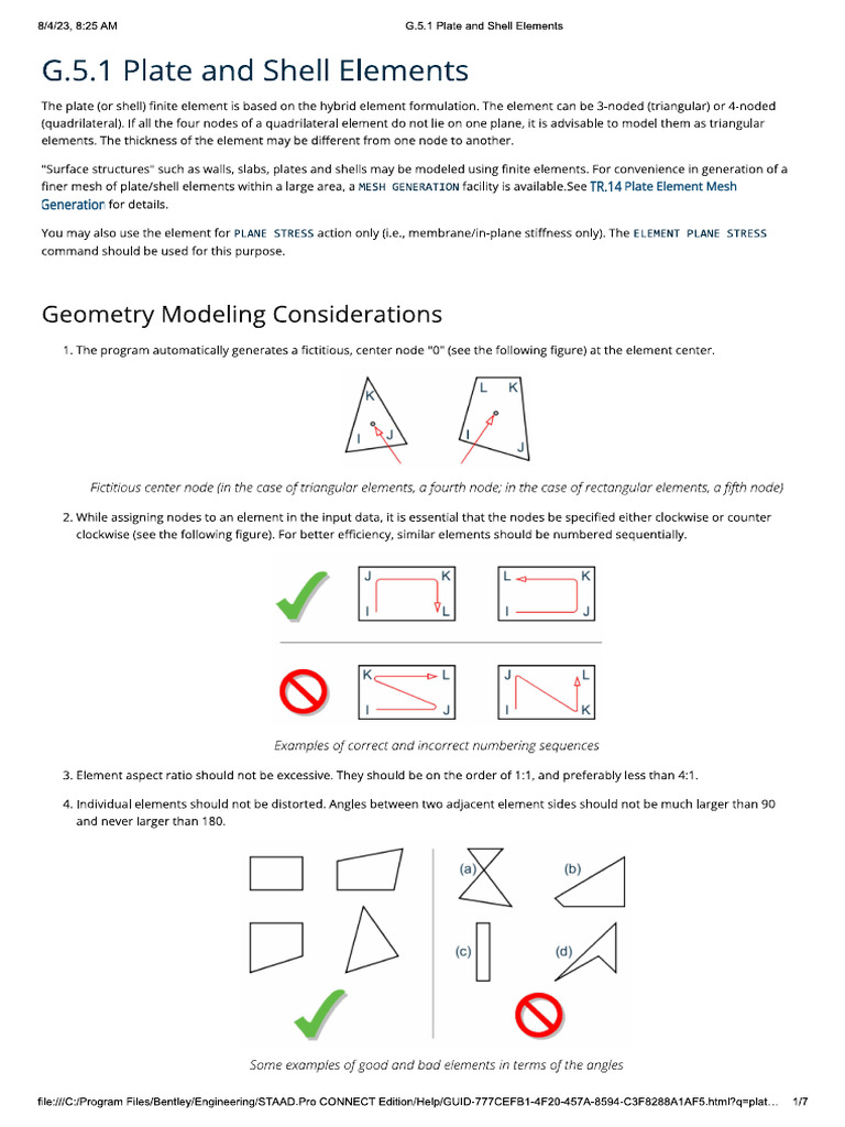 Plate Orientation Staad 4 | PDF