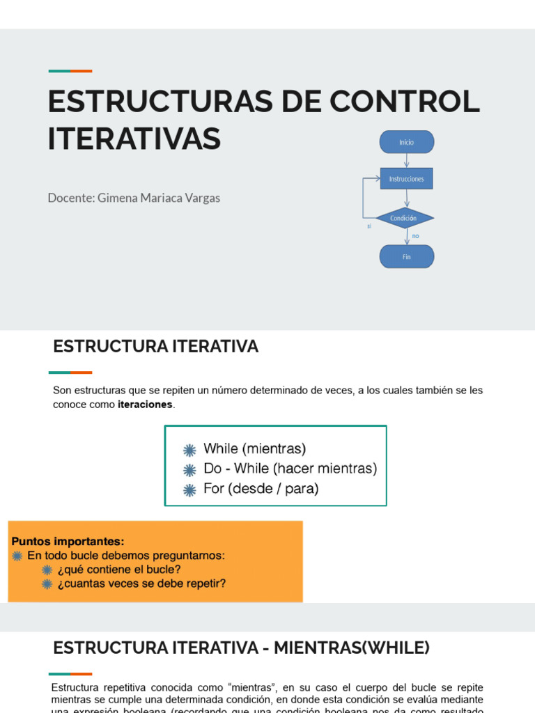 Estructuras de Control - Iterativas - Mientras | PDF