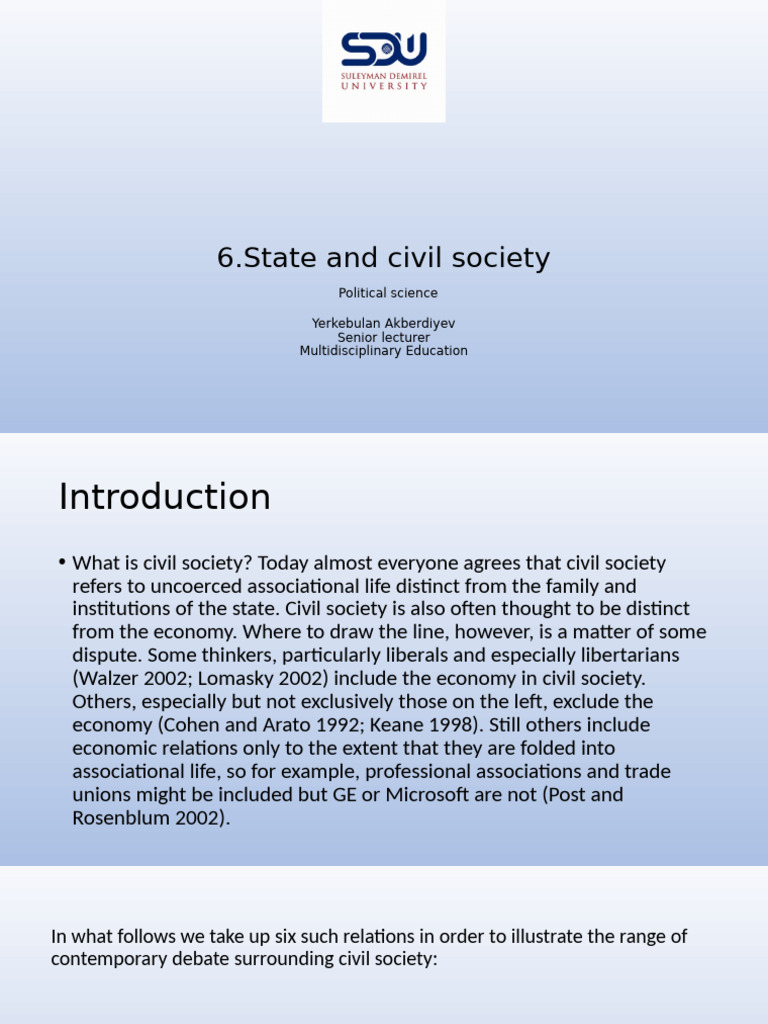 State and Civil Society | PDF | State (Polity) | Civil Society