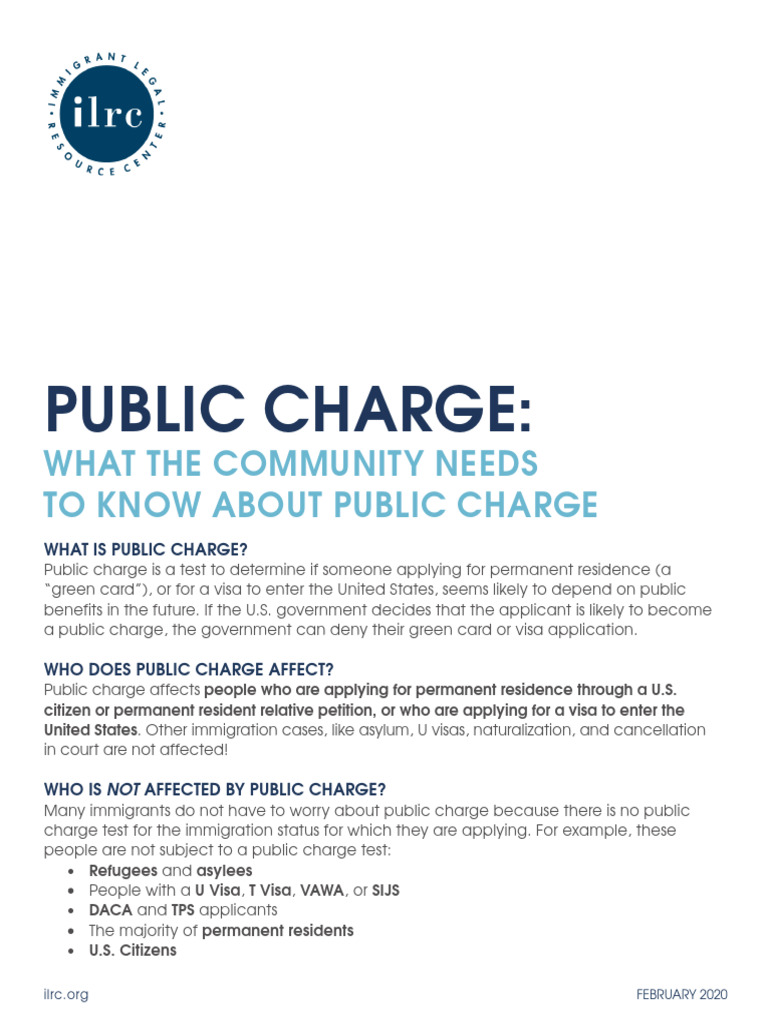 Public Charge: Key Community Insights | PDF | Medicaid | The United States