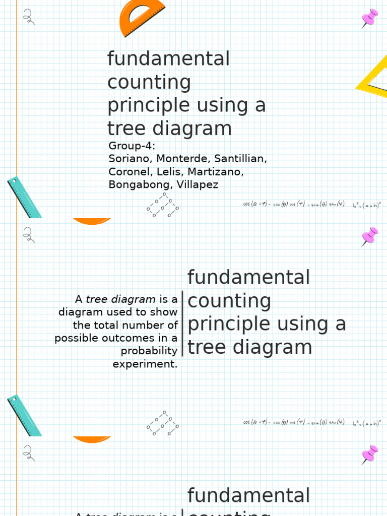 Fundamental Counting Principle Tree Diagrams and Probability GROUP4 | PDF | Probability | Soft Drink