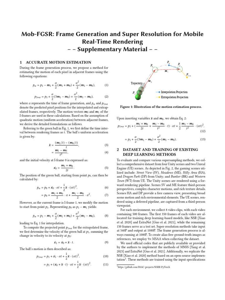 Sup Mob FGSR Super Resolution and Frame Generation For Mobile Real Time Rendering | PDF | Frame ...