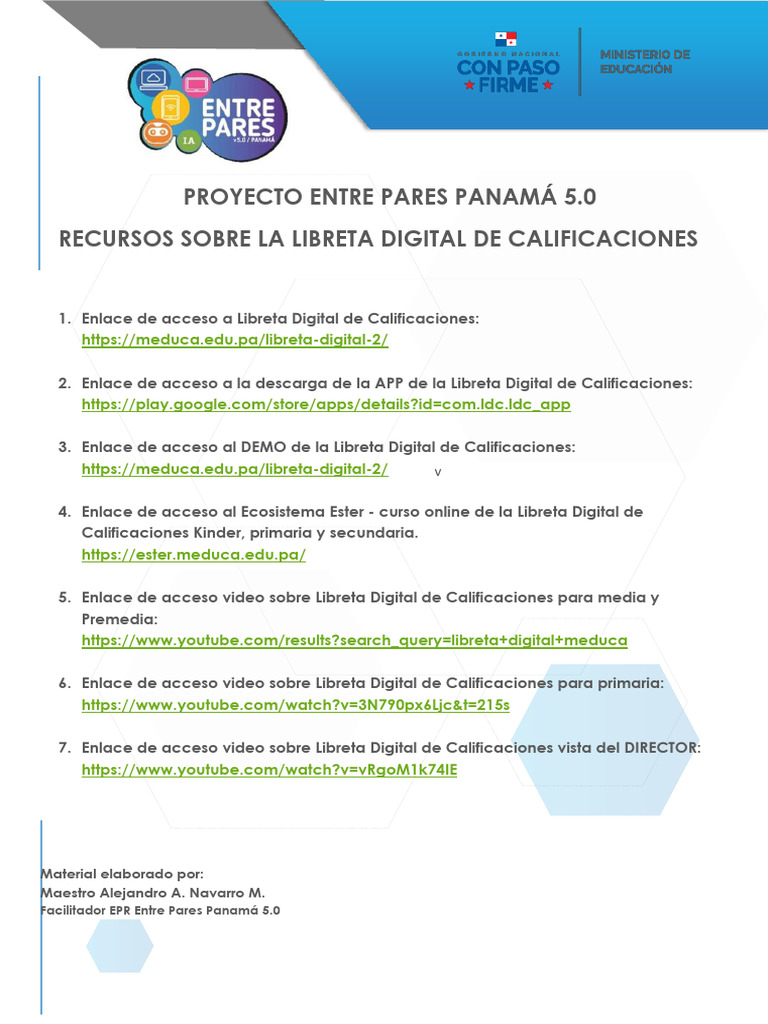 Recursos Libreta Digital Meduca 2024 | PDF