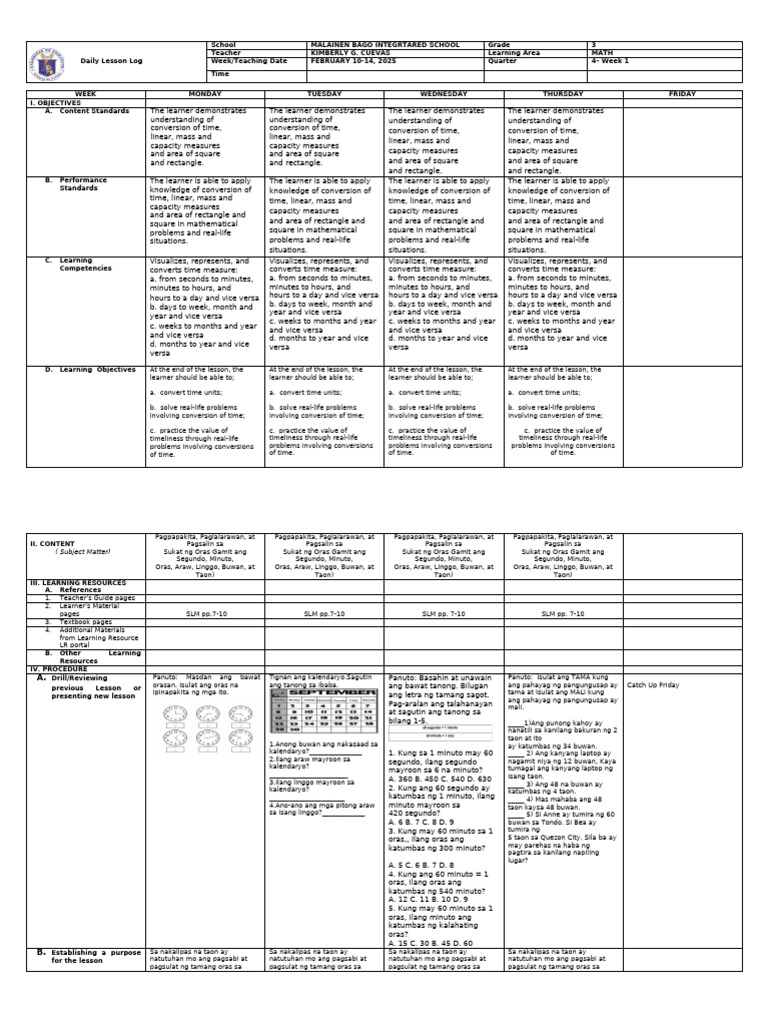 Math - 3 Quarter 4 Week 1 | PDF