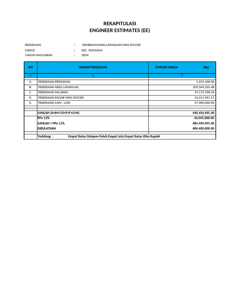 Rab Lapangan Mini Soccer | PDF