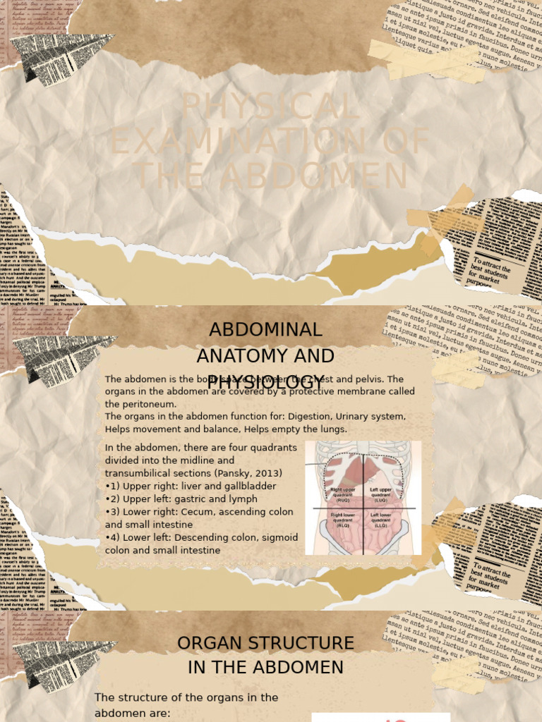 Abdominal Physical Examination Guide | PDF | Abdomen | Human Body