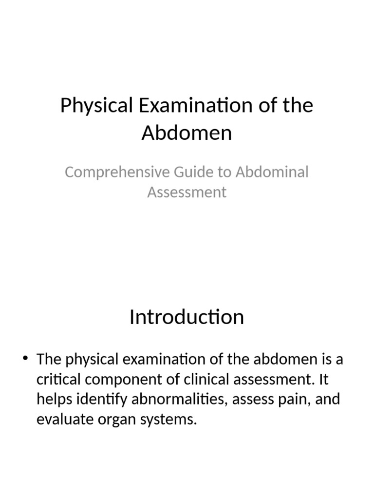 Physical Examination Abdomen | PDF