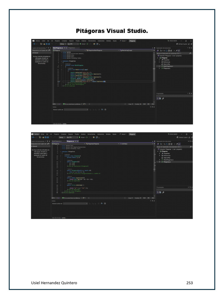 Pitágoras Visual Studio | PDF