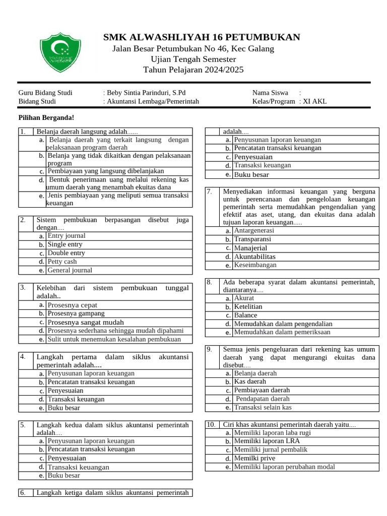 Akuntansi Keuangan Lembaga XI AKL | PDF