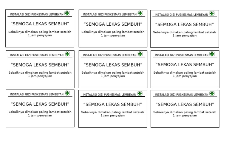 ucapan semoga lekas sembuh | PDF