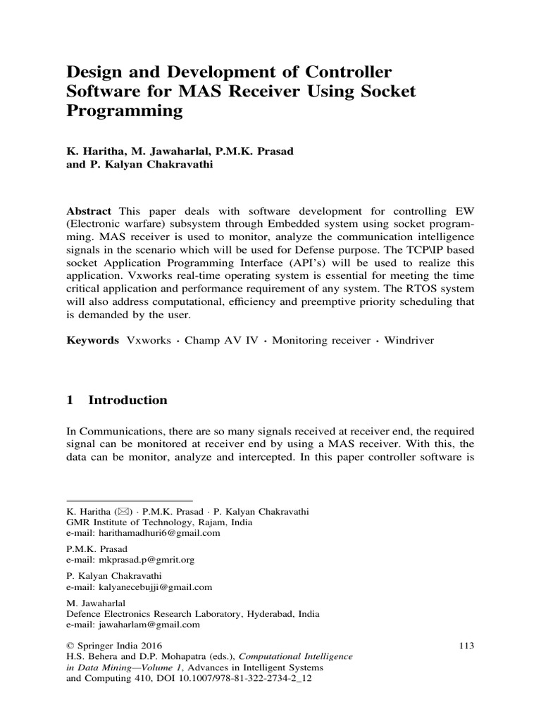 MAS Receiver Control Software Development | PDF | Embedded System ...