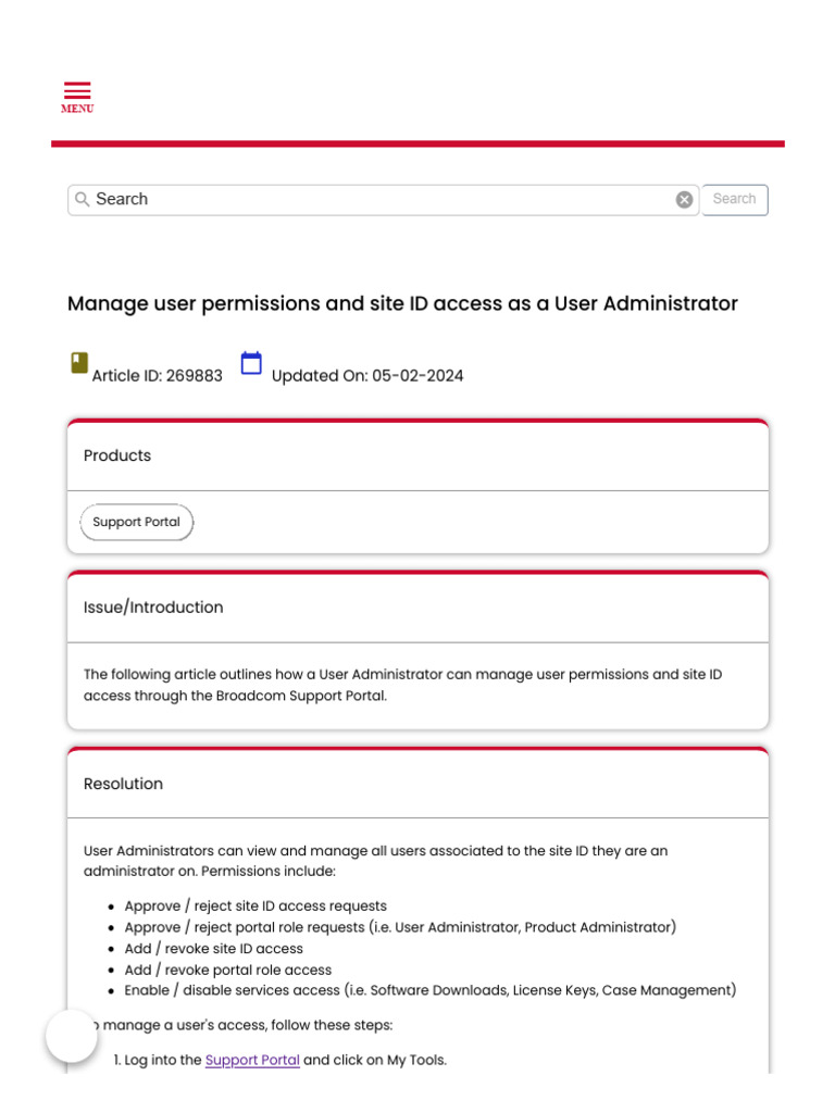 Manage user permissions and site ID access as a User Administrator ...