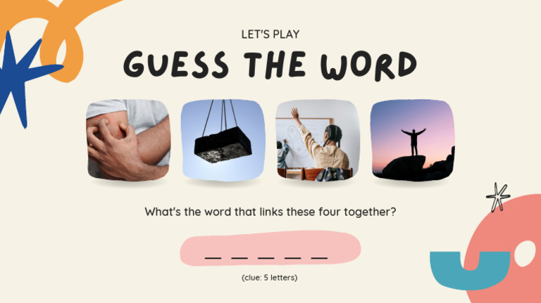 Colorful Abstract Pattern and Shapes Guess the Word Fun Presentation | PDF