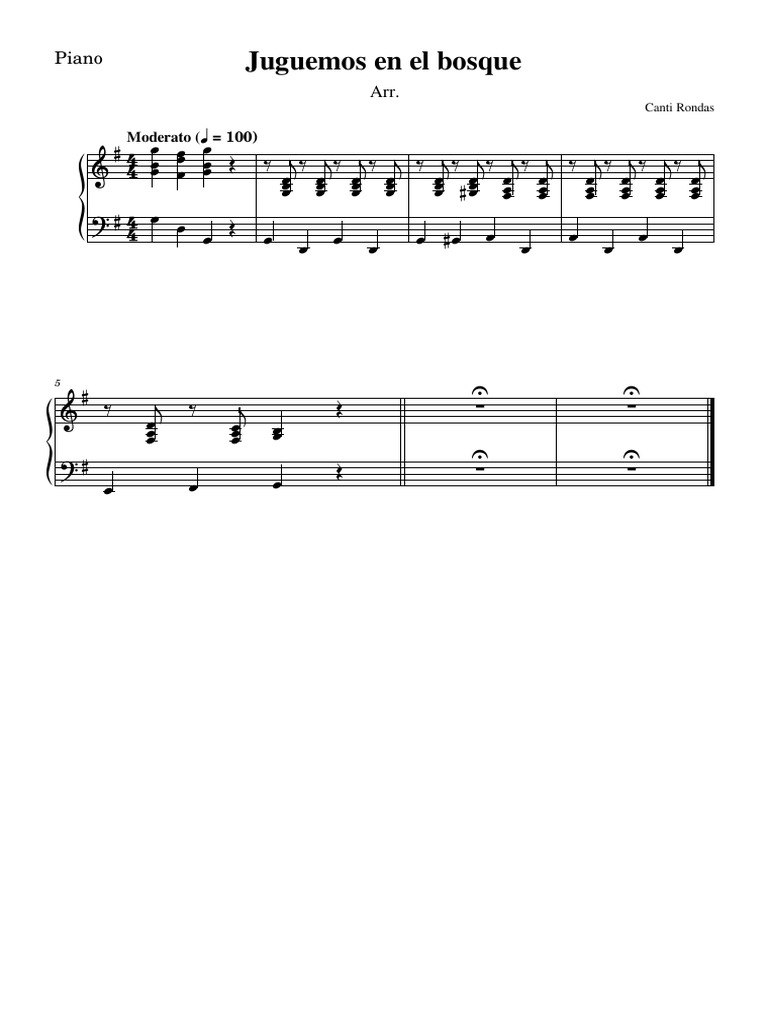 Juguemos en El Bosque-Piano | PDF
