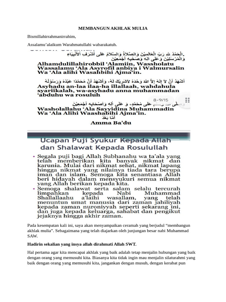 Membangun Akhlak Mulia | PDF