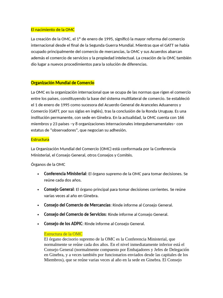 OMC Economia | PDF | Organización de Comercio Mundial | Euro