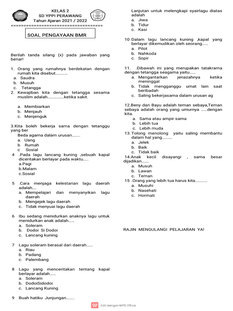 Soal BMR Pengayaan | PDF