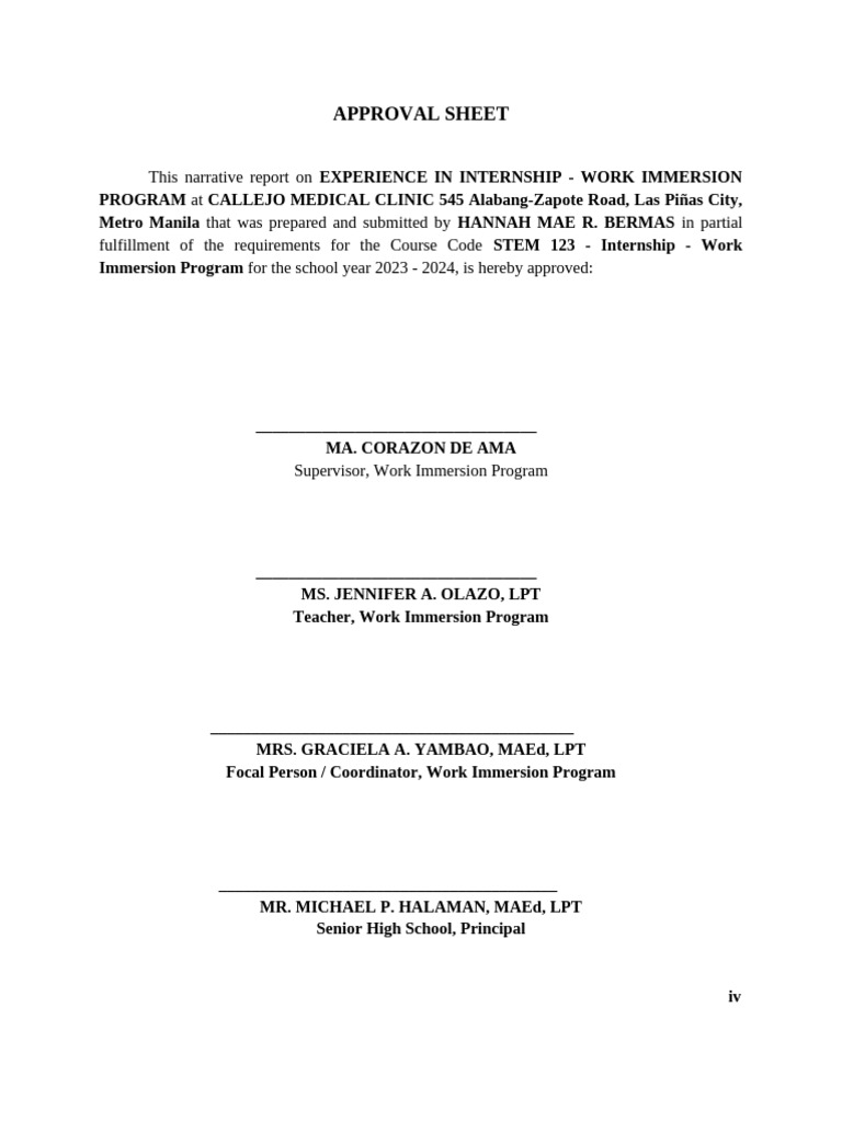 Callejo Medical Clinic Approval Sheet | PDF