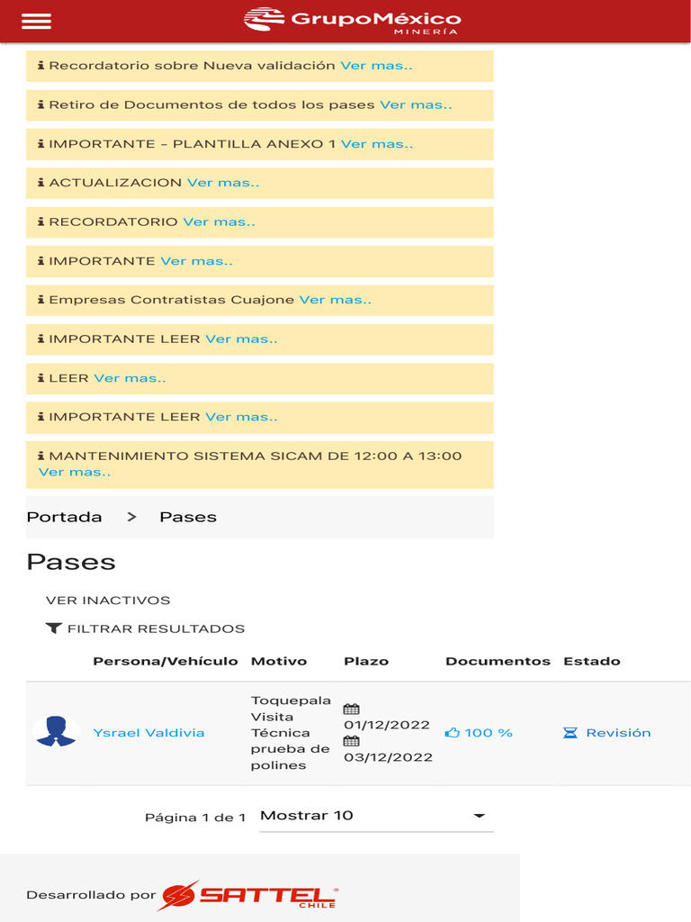 Sistema de Control de Acceso A Mina - Southern Pe | PDF