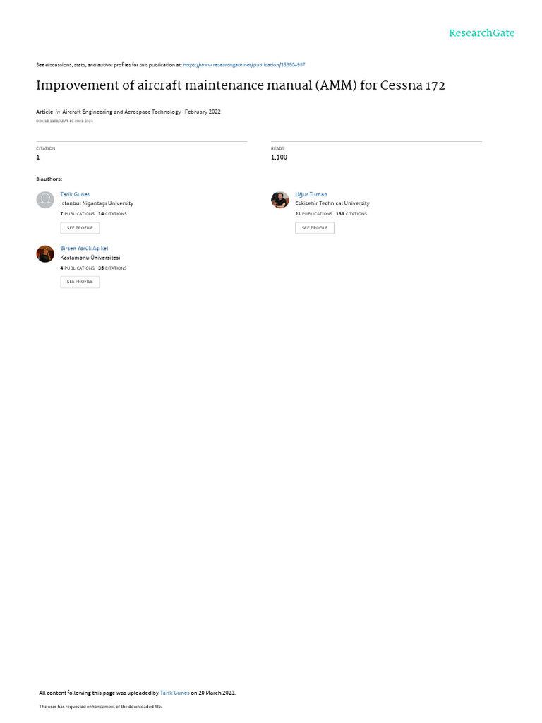 Cessna 172 Maintenance Manual Improvement | PDF | Focus Group | Aviation