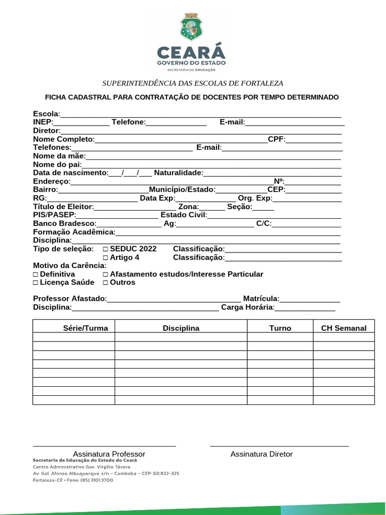 2025 - Ficha Cadastral CTPD | PDF