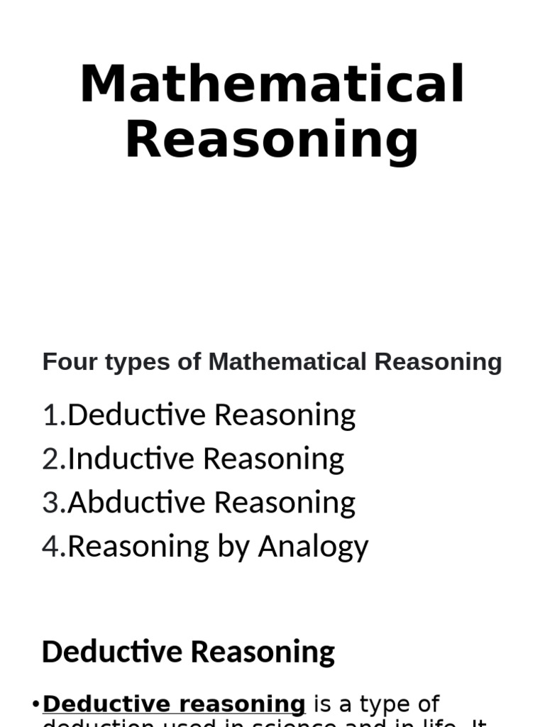 1 Mathematical Reasoning | PDF | Deductive Reasoning | Reason