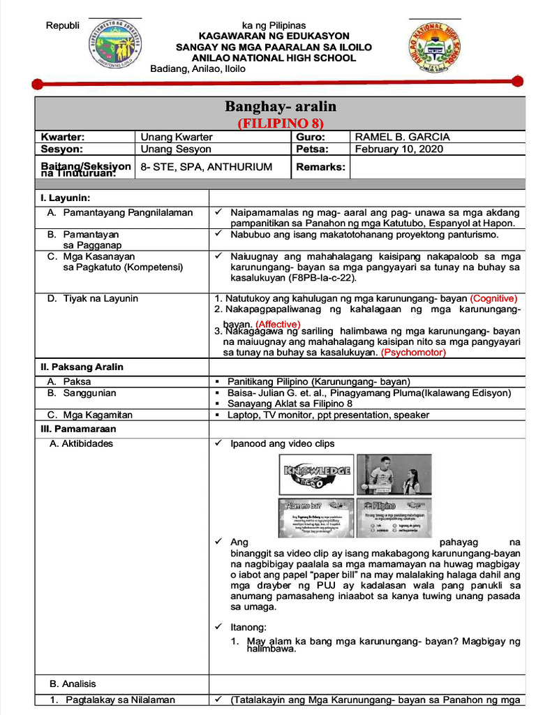 Lesson Plan 4as Translation | PDF