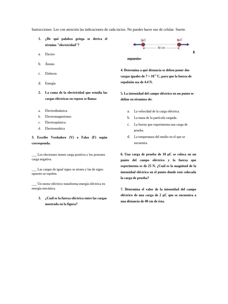 EXAMEN GEOGRAFIA 2DO PARCIAL 2025 | PDF | Electricidad | Carga eléctrica