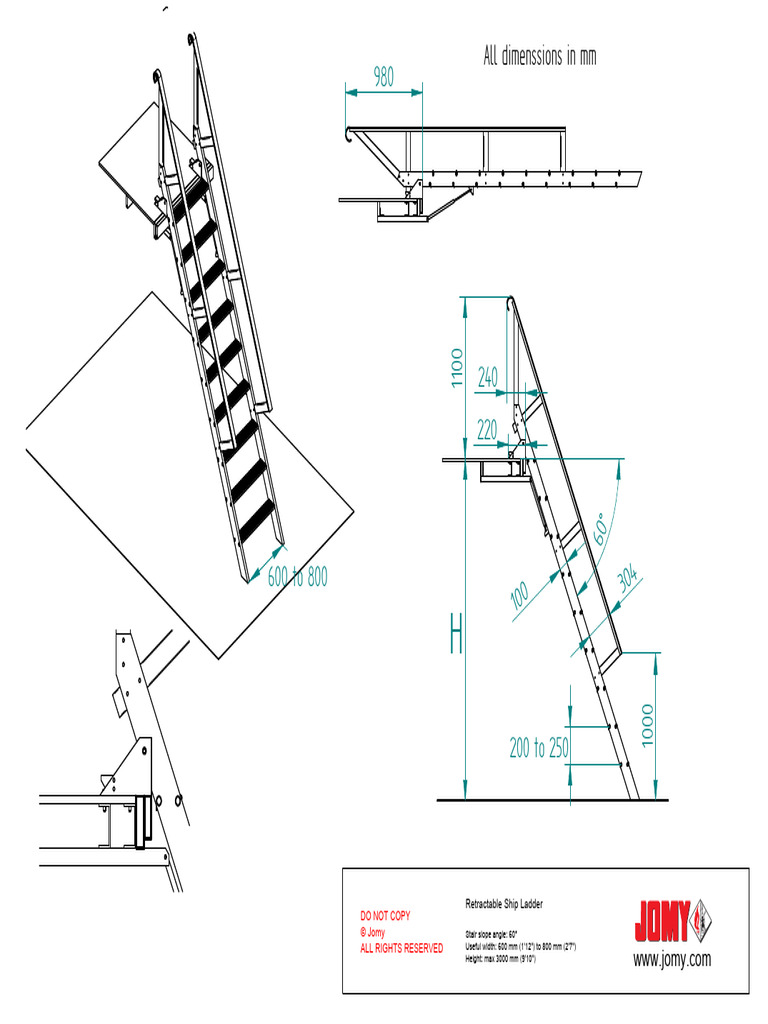 Retractable ship ladder - Fixed on mezzanine - EU - JOMY | PDF