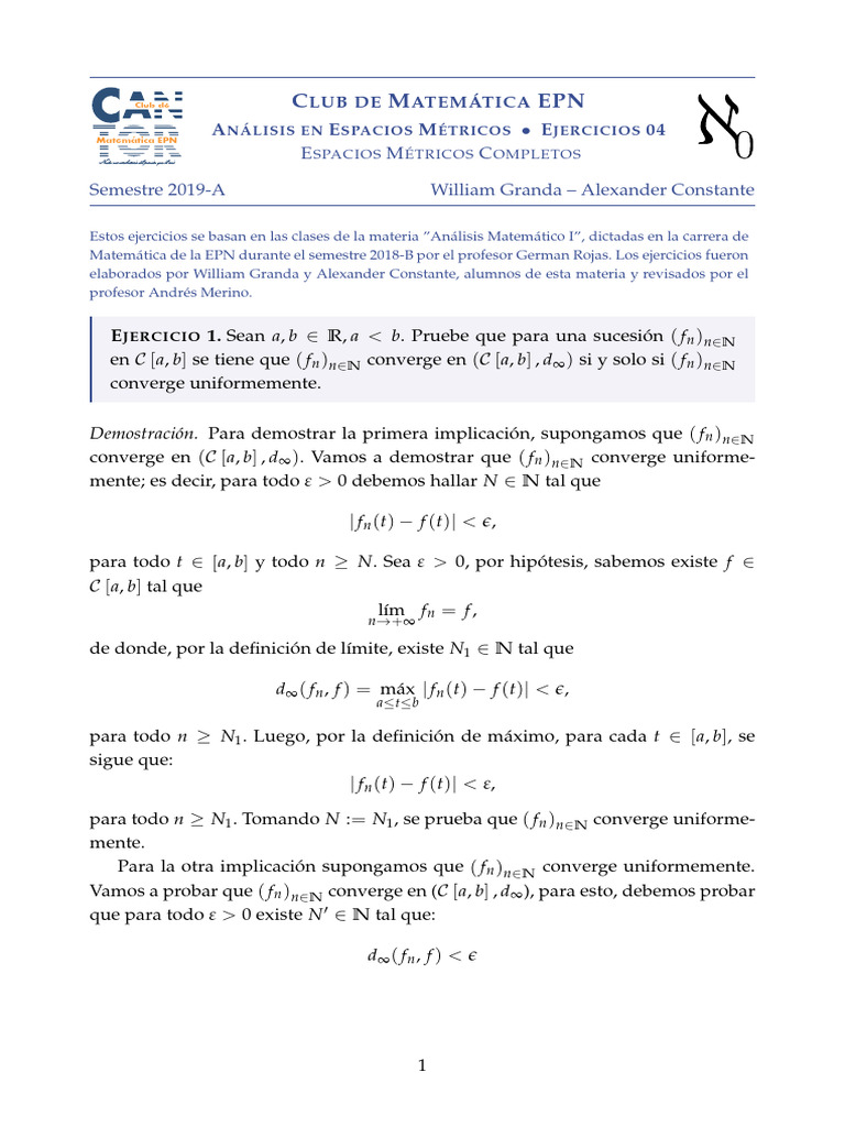 Ejercicio 04 | PDF | Matemáticas | Análisis matemático