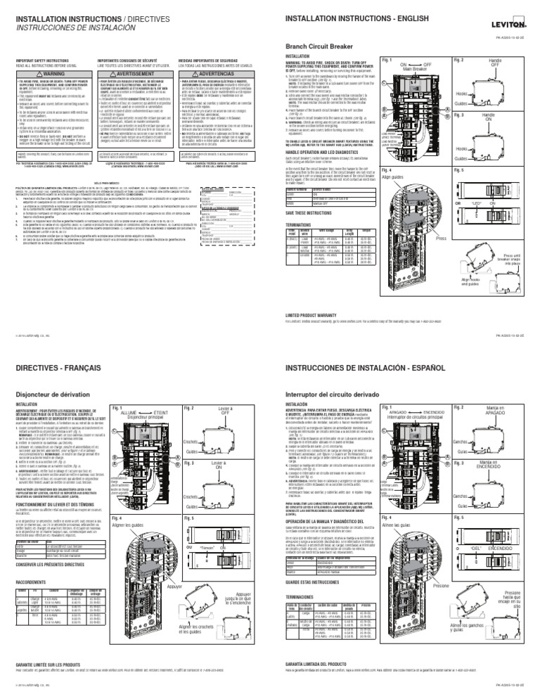 Standard Thermal Breaker Instruction Sheet | PDF | Cambiar | Cableado ...