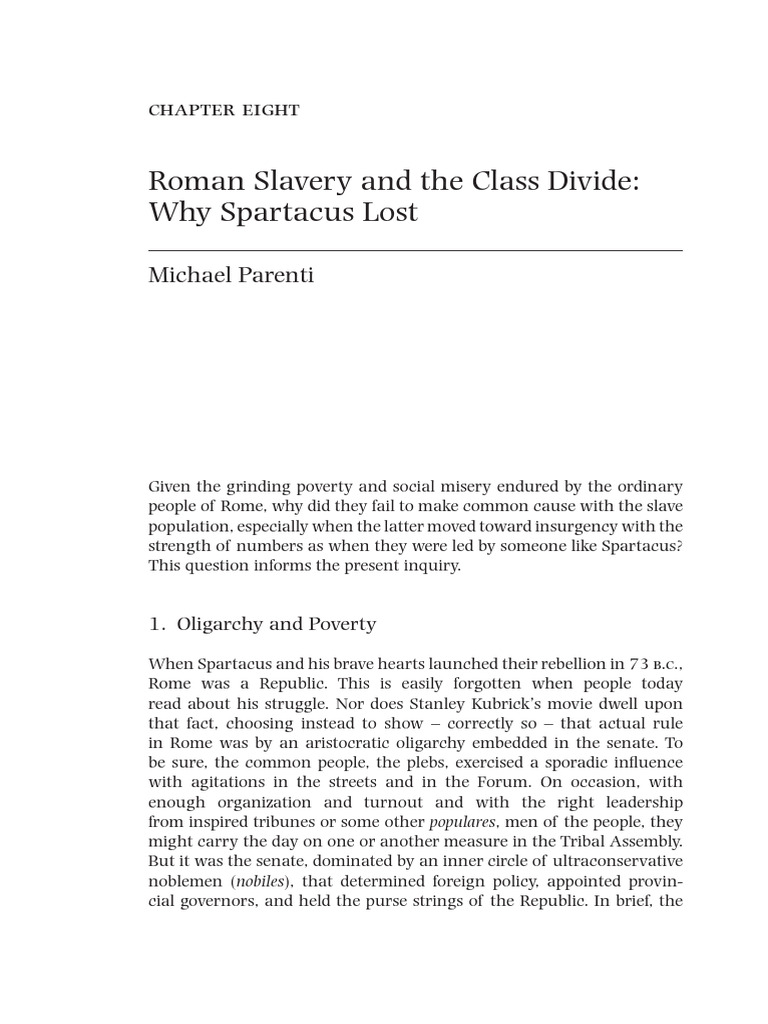 Parenti Spartacus Film and History | PDF | Ancient Rome | Cicero