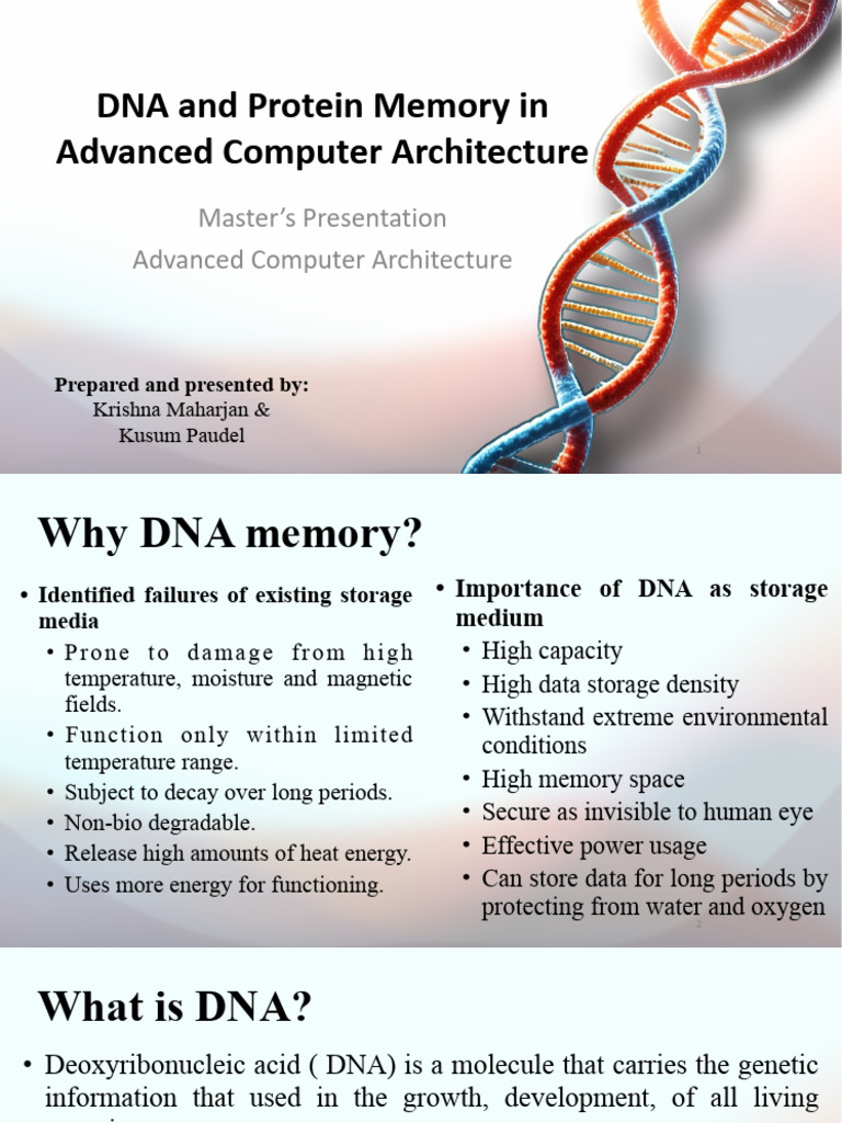 DNA and Protein Memory in Computing | PDF | Dna | Computer Data Storage