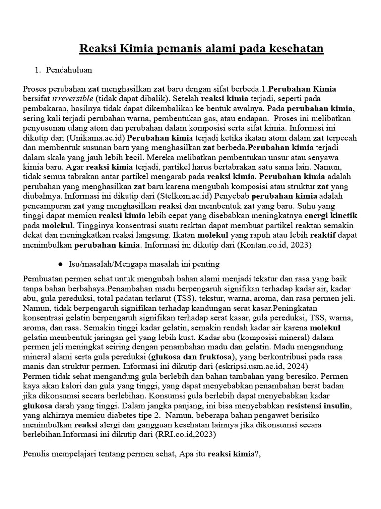 Pemanis Alami dan Kesehatan Permen | PDF