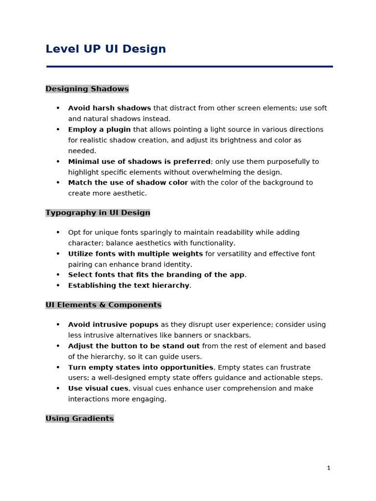Level UP UI Design | PDF | Page Layout | Typefaces