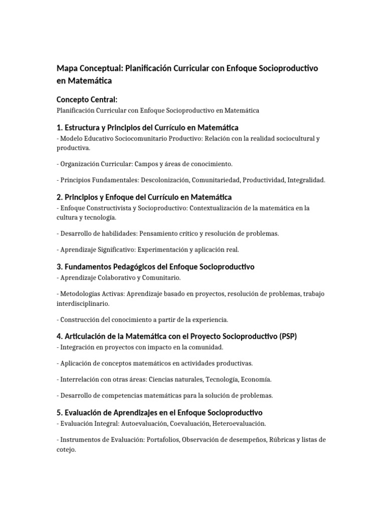 Mapa Conceptual de Matemáticas Primaria | PDF