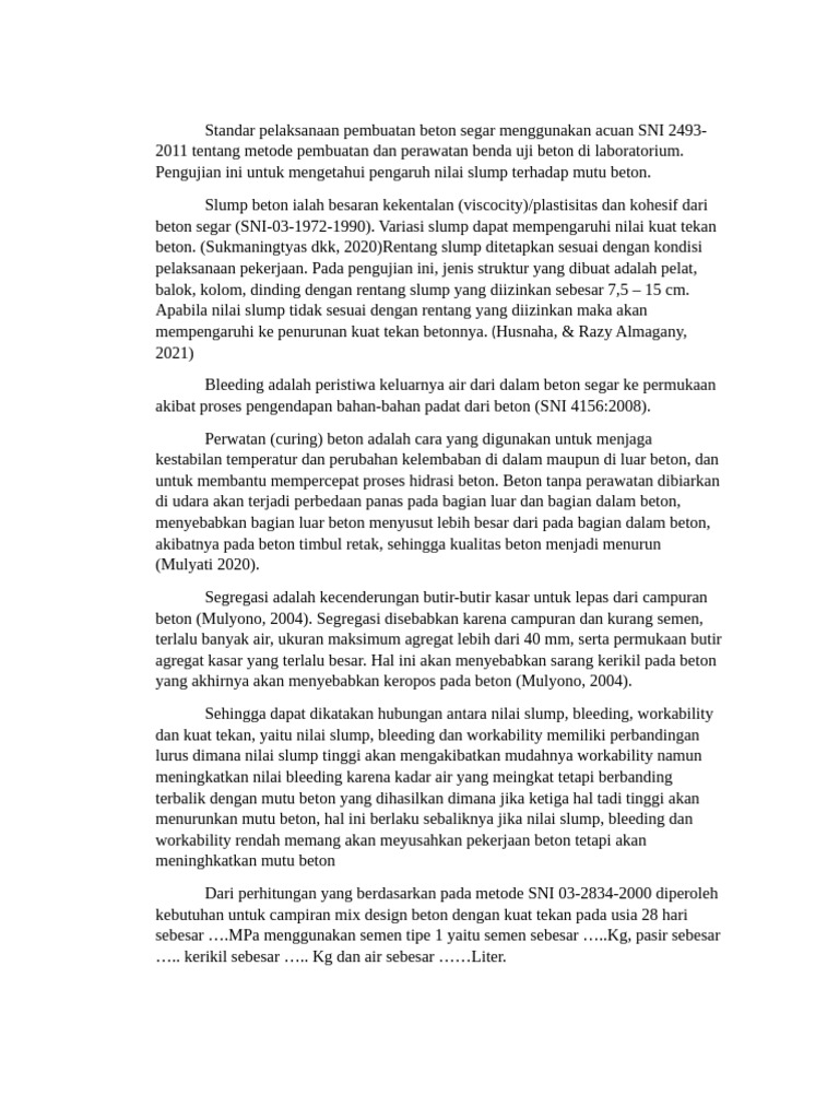 Beton Segar | PDF