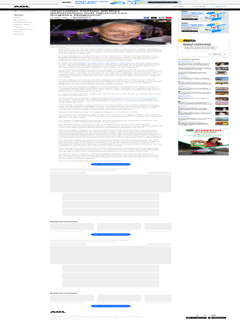 Journalist Yashar Ali Files Defamation Suit Against Los Angeles ...