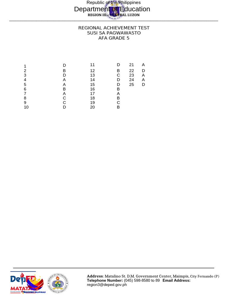 Rat Ak Eppp Afa Grade 5 | PDF