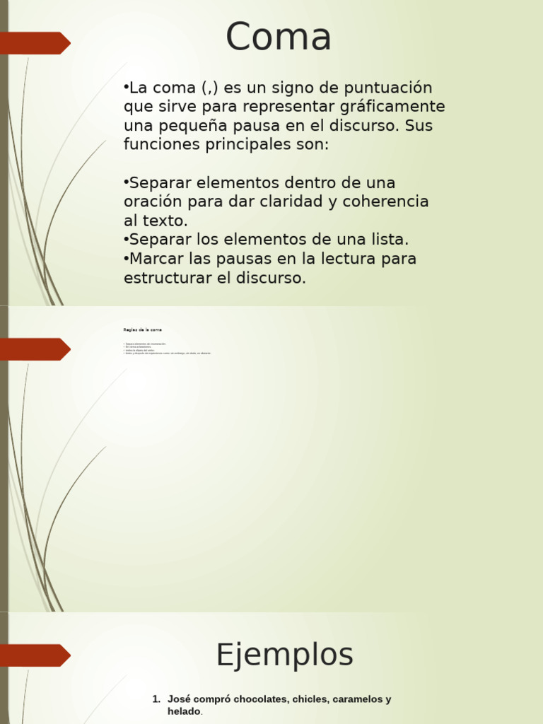 Uso y ejemplos de la coma | PDF