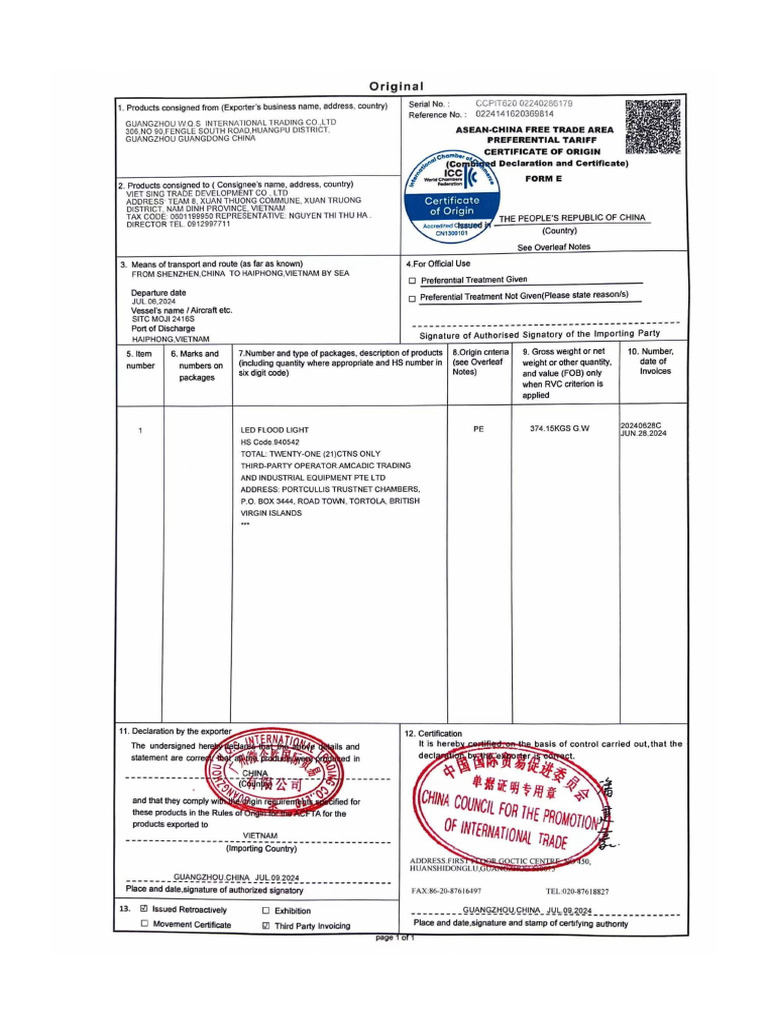 ACFTA Form E Guidelines and Conditions | PDF | International Trade ...