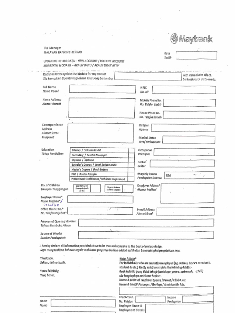 Maybank Forms | PDF