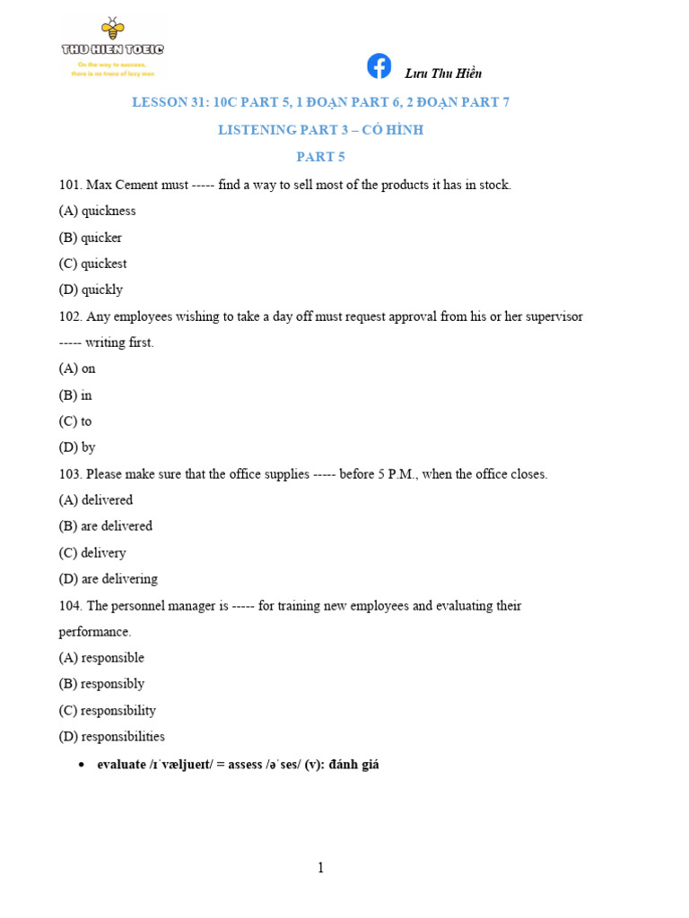 Lesson 31 - 10C P5 1 Đo N P6 2 Đo N P7, P3 Có Hình | PDF